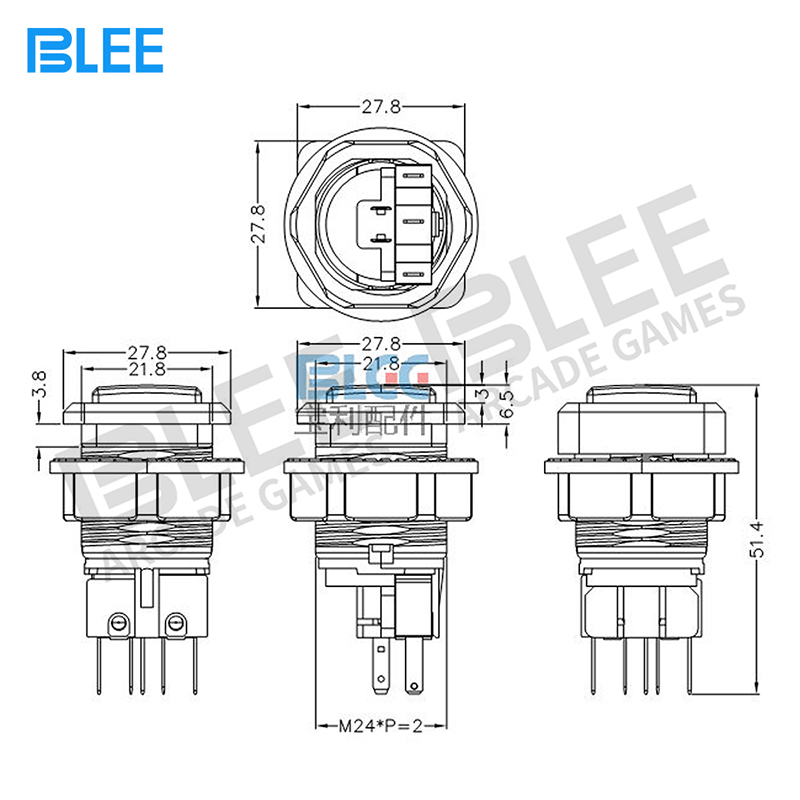 Arcade Square Shape LED Illuminated Push Button with Micro Switch ...