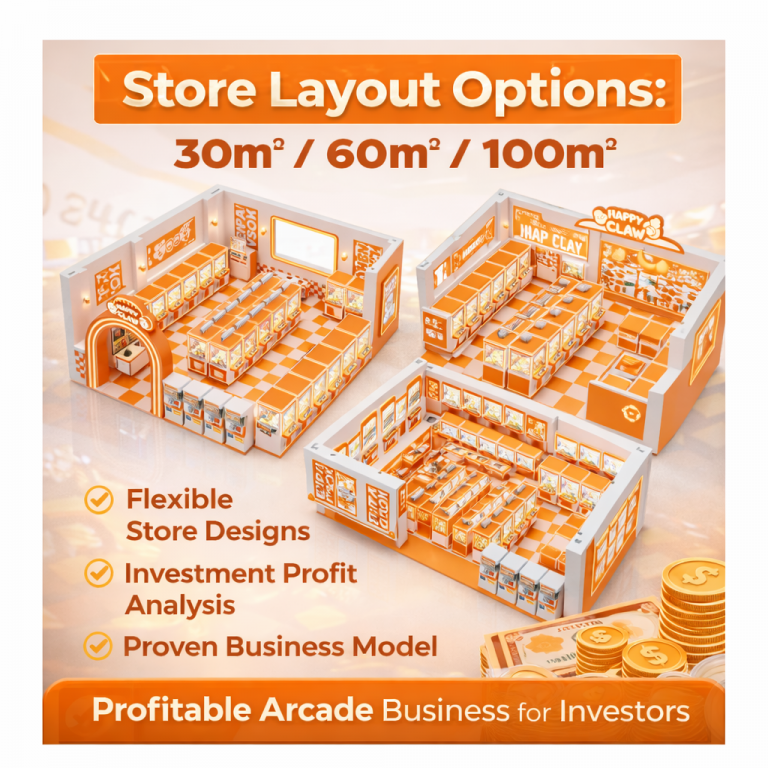 BLEE High ROI Claw Arcade Business 3D Layout Design Turnkey Claw ...